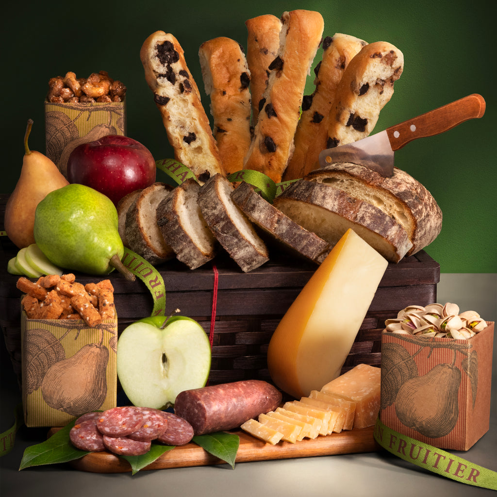 Savory Sampler Bread & Cheese Gift Basket – Manhattan Fruitier